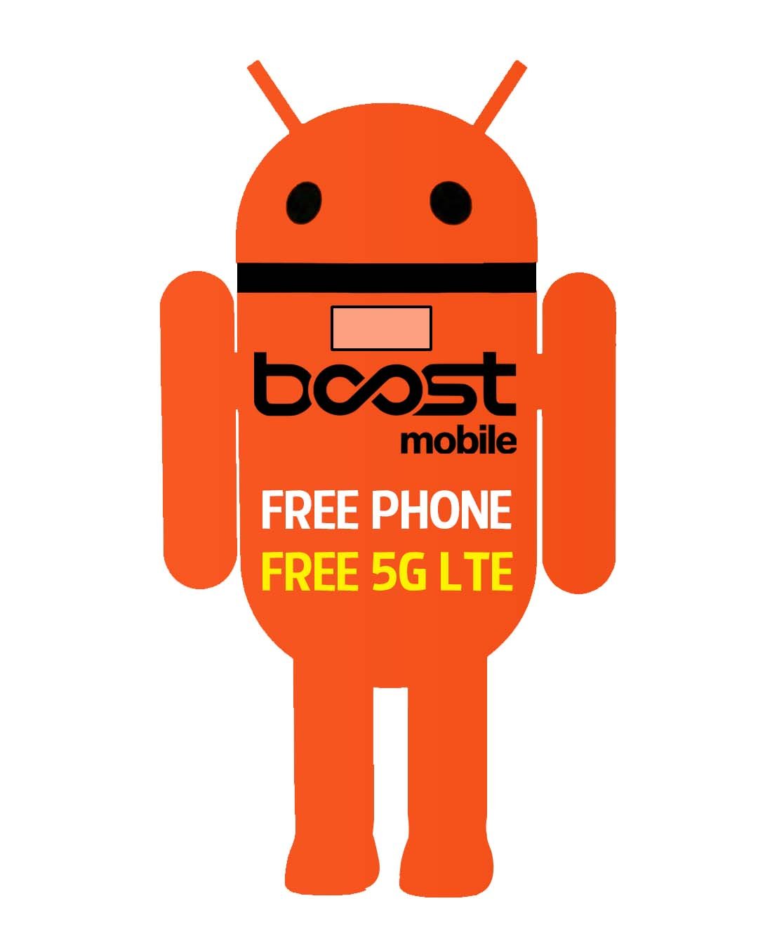 7Ft Boost Mobile Android Inflatable Costume – FREE PHONE / FREE 5G LTE ...