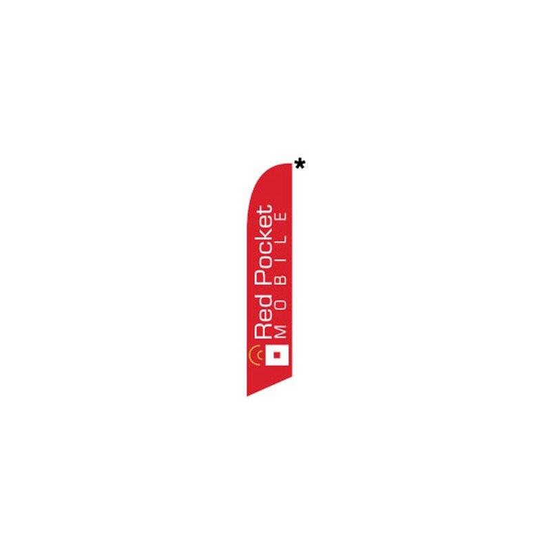 Connect with Confidence: Red Pocket Feather Flag Signals Excellence!
