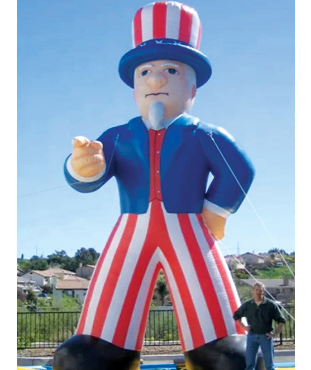 20 Ft Uncle Sam Giant Roof Top Inflatable Balloon
