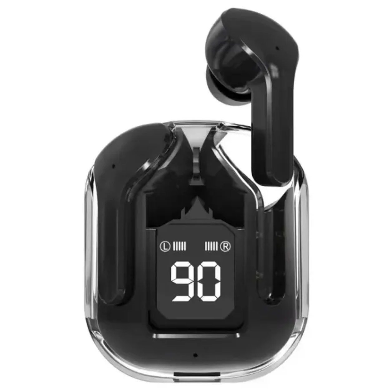CY-T2 Crystal Transparent Wireless Earbuds Bluetooth 5.3 Earphones (Black)