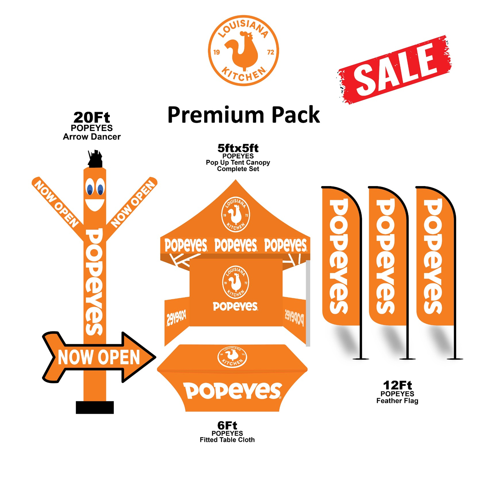 Popeyes Premium Outdoor Advertising Pack – Inflatable Air Dancer, 5ft ...