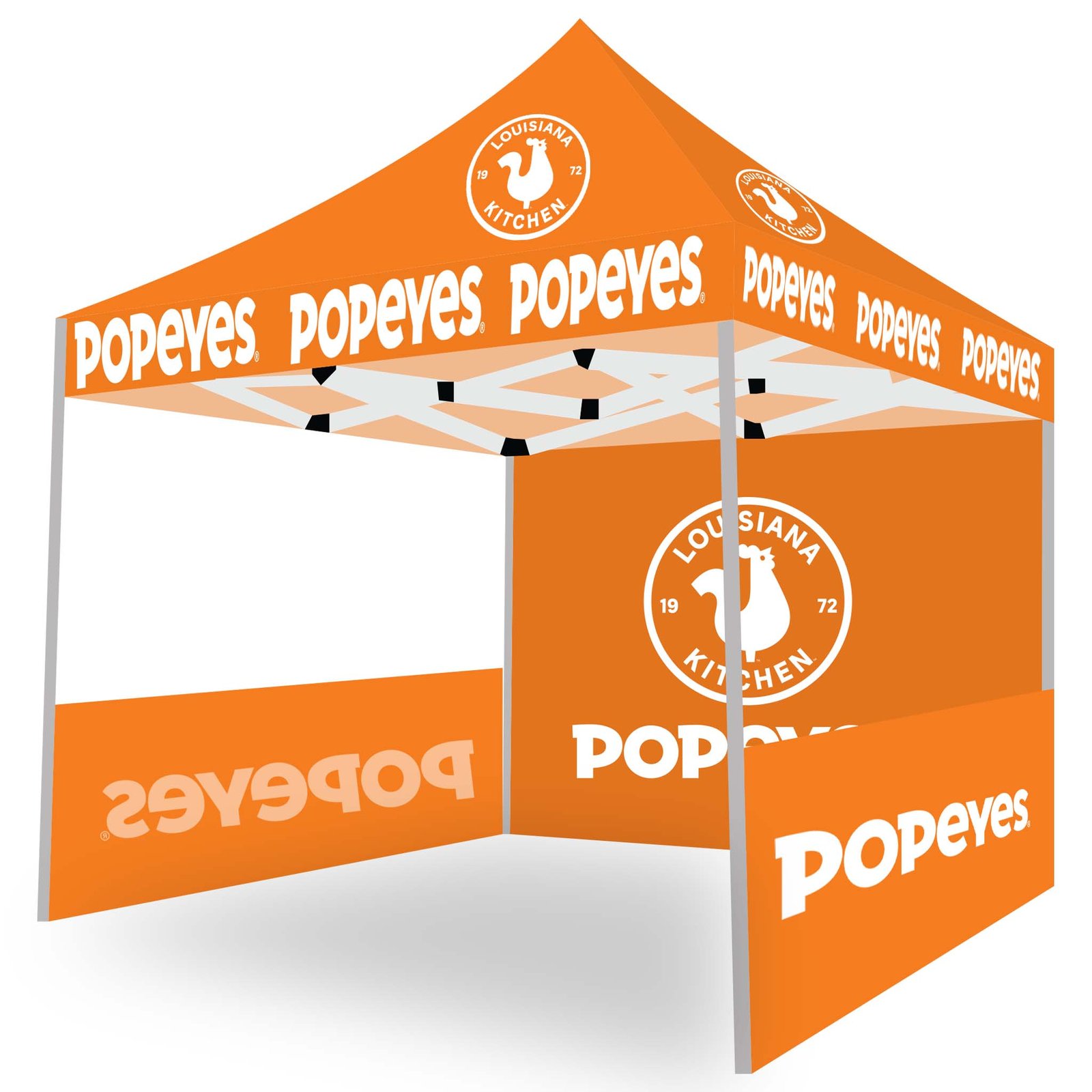 10x10 Popeyes Pop-Up Tent with Back & Side Walls – Premium Outdoor ...