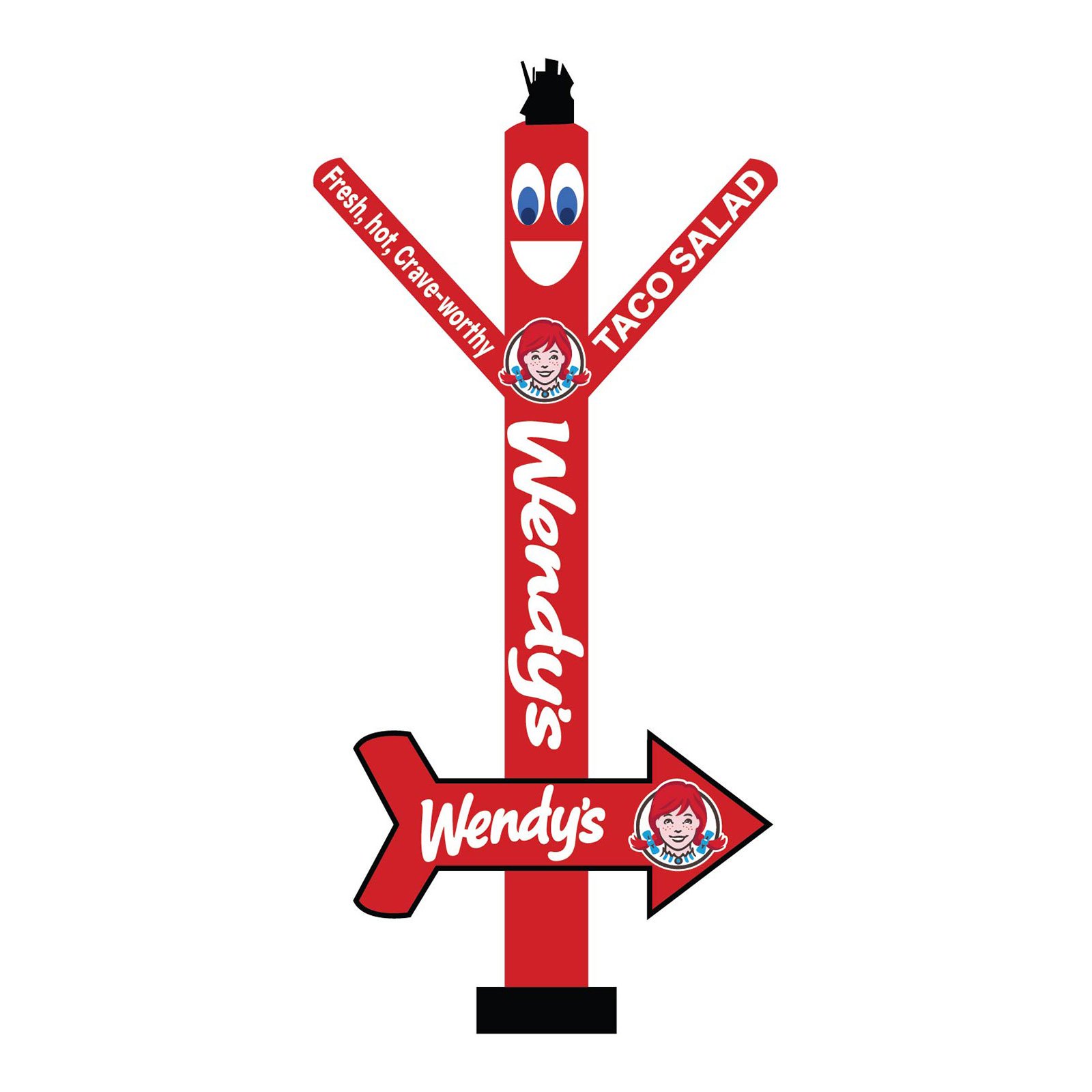 20ft Wendy’s Air Dancer with Arrow - Inflatable Advertising Tube Man