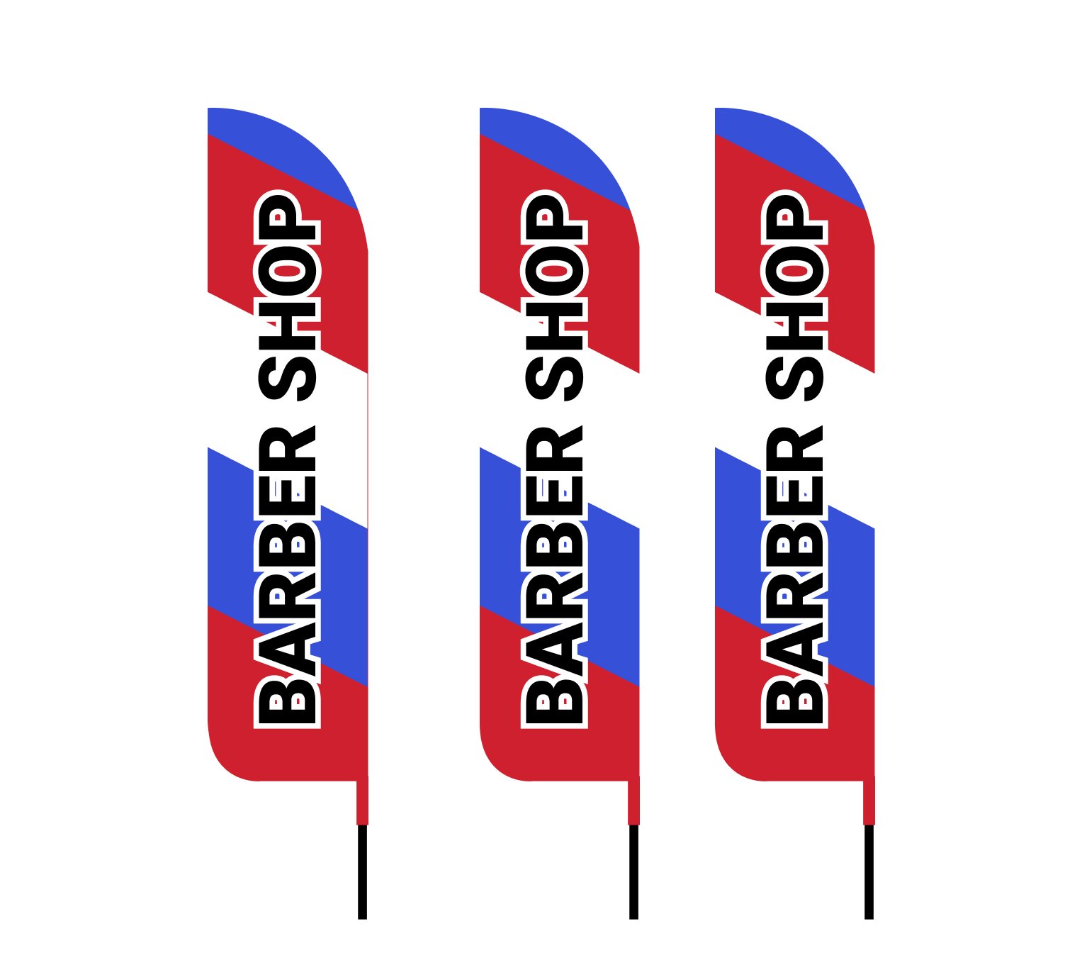 Barber Shop 12ft Feather Flags (Pack of 3) | Outdoor Barber Flags USA ...