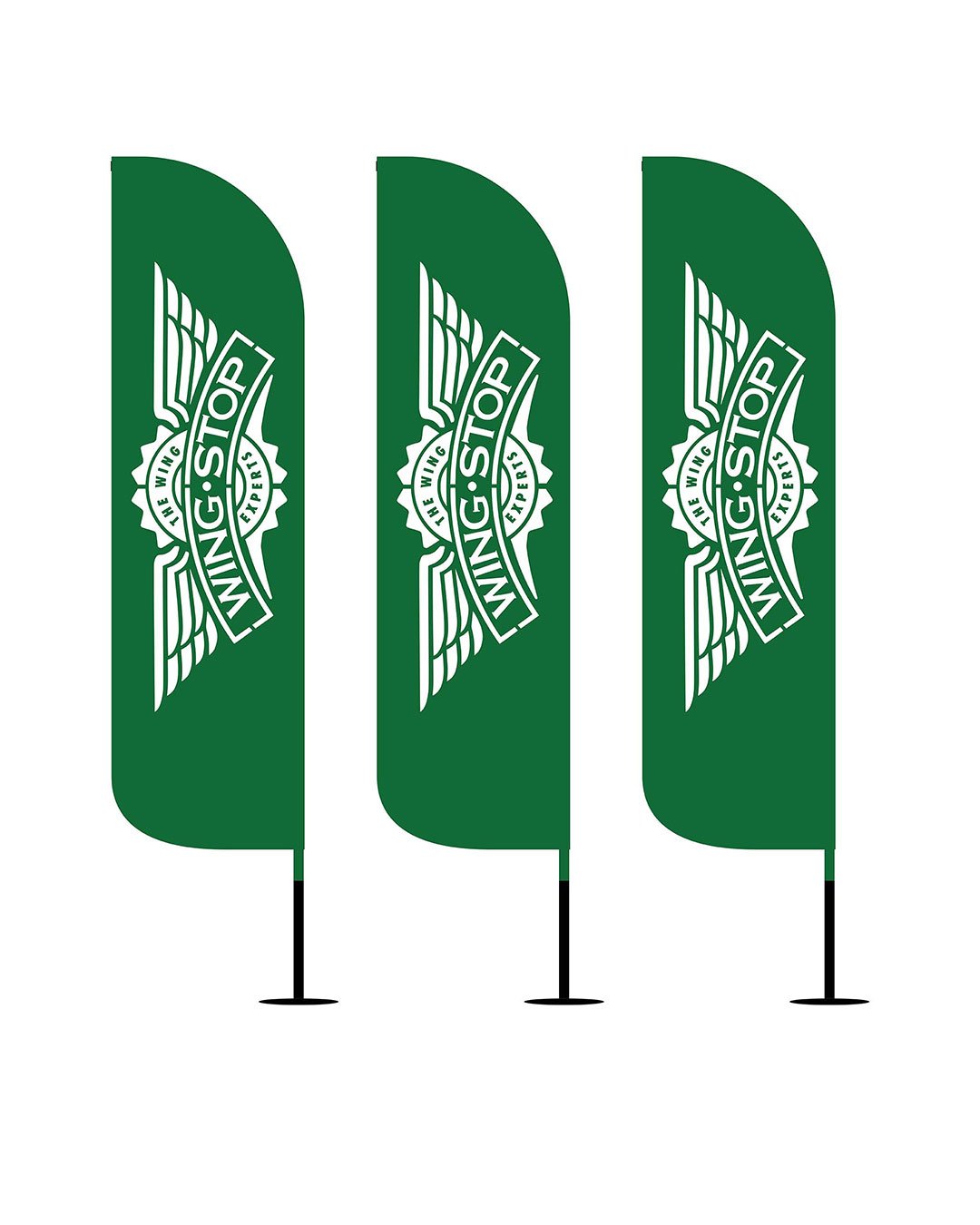 12FT Wingstop Feather Flags Pack of 3 | Outdoor Restaurant Advertising